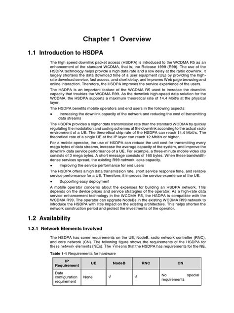 Chapter 1 Overview 11 Introduction To Hsdpa Pdf High Speed Packet