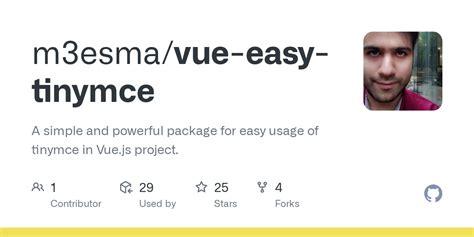 Github M3esmavue Easy Tinymce A Simple And Powerful Package For Easy Usage Of Tinymce In Vue