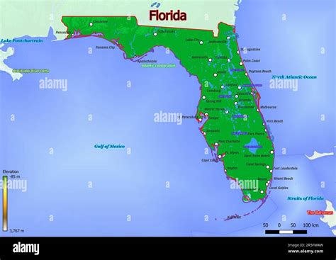 Florida Physical Features Landforms And Physical Map 31 388 Us