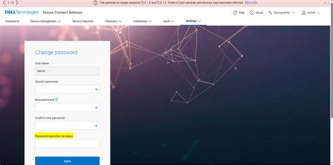 How To Set The Secure Connect Gateway Login Admin Password Expiration Date Dell India