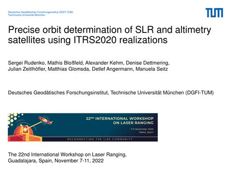 Pdf Precise Orbit Determination Of Slr And Altimetry Satellites Using Itrs2020 Realizations