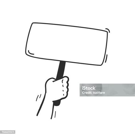 흰색 배경에 격리 된 인간의 손으로 투표 배너 상자를 들고 벡터 투표 그림 손으로 그린 낙서 스타일입니다 드로잉에 대한 스톡 벡터 아트 및 기타 이미지 Istock
