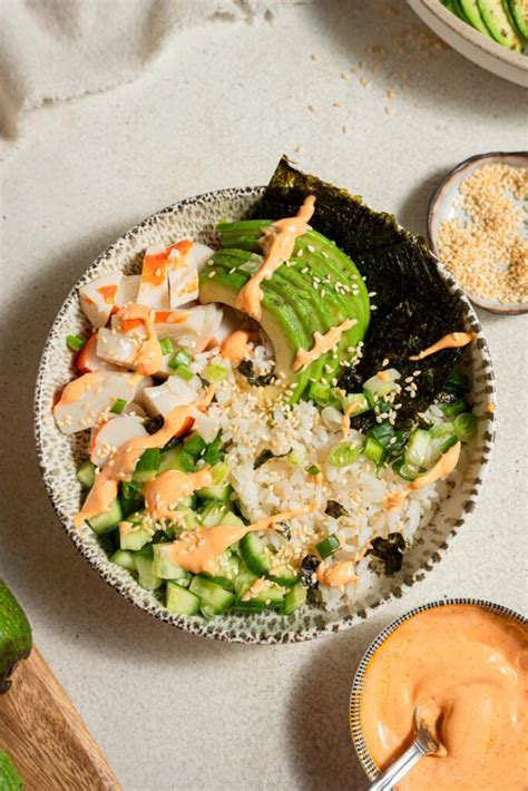 Easy Imitation Crab Sushi Bowls Recipe California Roll Style