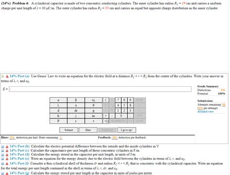 Solved 14 Problem 4 A Cylindrical Capacitor Is Made Of