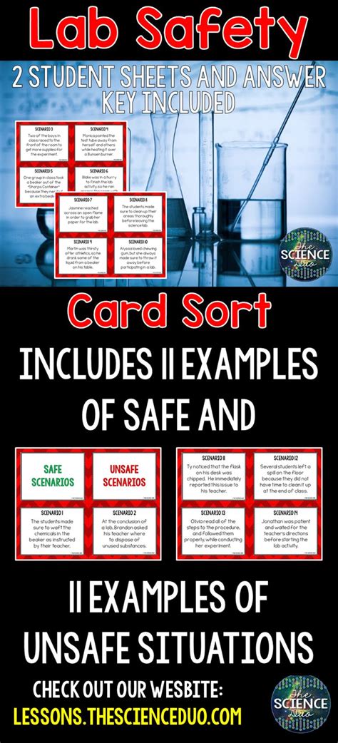 Science Lab Safety Card Sort Lab Safety Science Lab Safety Learning Science