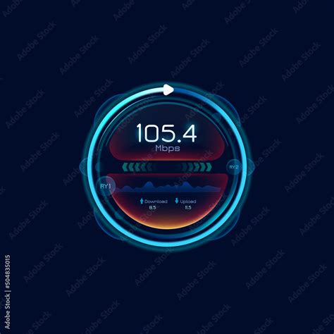 Internet Speed Futuristic Meter Network Bandwidth Indicator Wi Fi