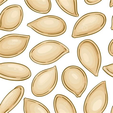 색상 배경에 호박 씨앗 벡터 패턴 하얀 자연스러운 이음새가 없는 배경 일러스트 및 사진 무료 다운로드 Pngtree