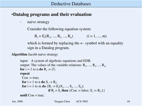 Ppt Outline What Is A Deductive Database System Some Basic Concepts Powerpoint Presentation