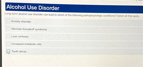 Solved Alcohol Use Disorderlong Term Alcohol Use Disorder