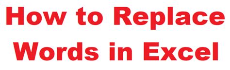 How To Replace Words In Excel Formulas Find And Replace How To Replace Words In Excel Formulas Find And Replace
