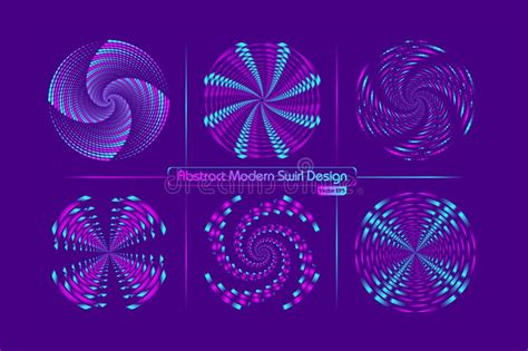 Abstract Modern Swirl Design Set Of Vortex Swirling Circles And