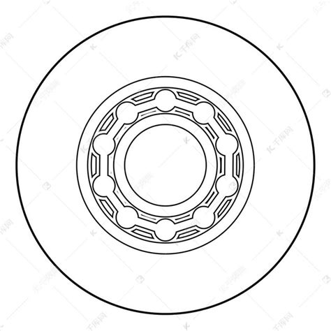 带球的轴承在圆形轮廓黑色矢量插图平面样式简单图像中的侧面视图图标素材图片免费下载 千库网