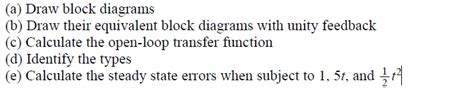Solved Consider The Following Negative Feedback Control