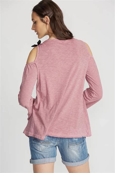 Benitha Γυναικεία Μπλούζα με Ανοίγματα στους Ώμους και Κορδέλα Edward