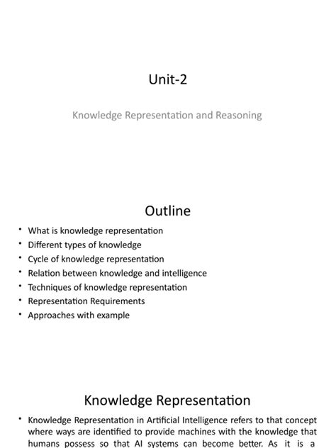 unit 2 knowledge representation and reasoning pdf knowledge