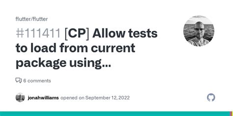 Cp Allow Tests To Load From Current Package Using Packages Prefix · Issue 111411 · Flutter