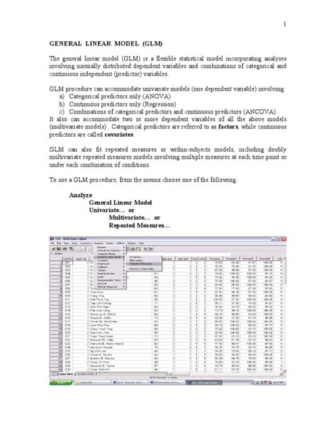 General Linear Model Glm Pdf Analysis Of Variance Variance