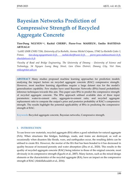 Pdf Bayesian Networks Prediction Of Compressive Strength Of Recycled Aggregate Concrete
