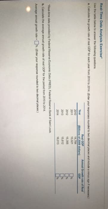 Solved Real Time Data Analysis Exercise Use The Table Below Chegg