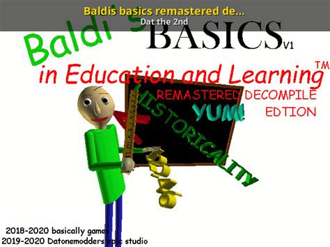 Baldis Basics Remastered Decompile Edtion Baldis Basics Mods