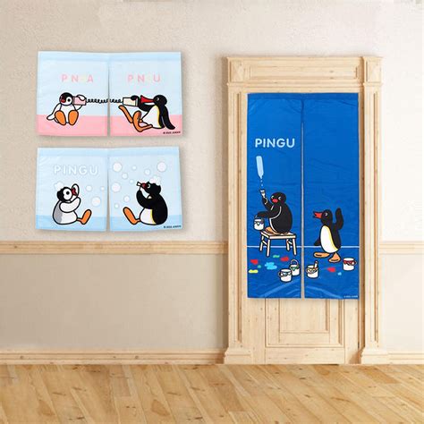 핑구 꼬마펭귄 핑구 패밀리 오리지날 도어바란스 창문 커튼 디자인 중문 바람 가리개 가림막 꾸미기 인테리어 위시버킷