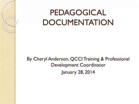 Ppt Pedagogical Documentation Powerpoint Presentation Free Download Id 5199313