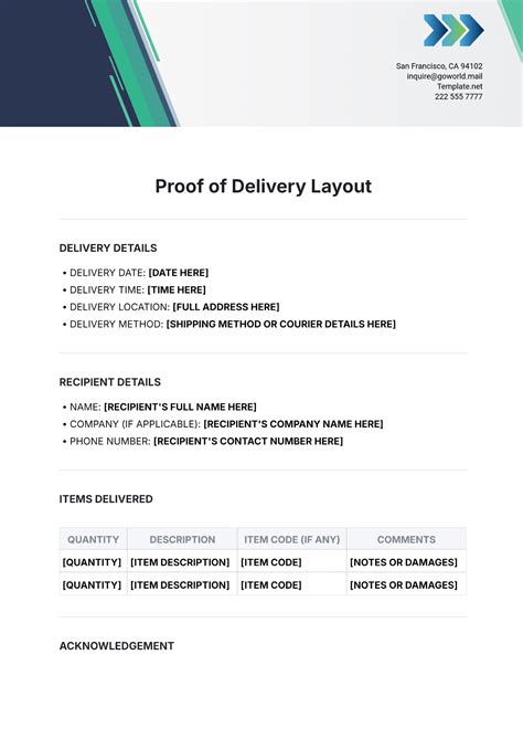 Free Delivery Receipt Template To Edit Online