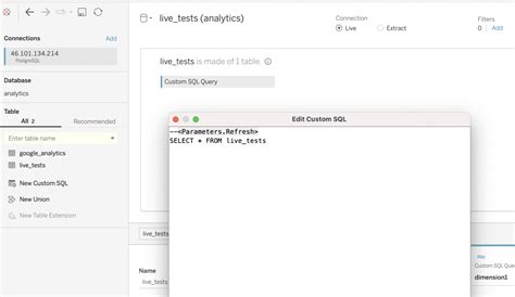 refreshing real time data in tableau adding a dashboard button for