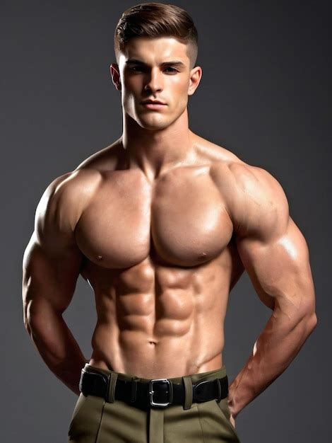 Premium Photo A Man In A Uniform Posing For A Picture With His Hands On His Hips And His Shirt