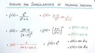 Lecture 4 Questions On Types Of Singularities How To Doovi