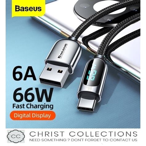 Jual Baseus Kabel Data Usb To Type C Fast Charging A Led Display M M Shopee Indonesia