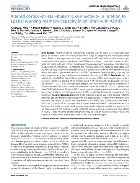 Pdf Altered Cortico Striatalthalamic Connectivity In Relation To