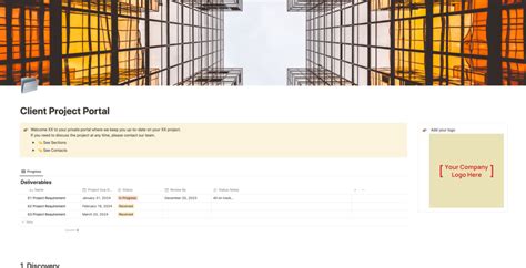 notion client project portal template