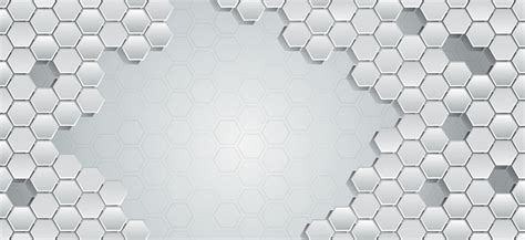 다각형이있는 와이드 공상 과학 템플릿 미래 지향적 인 그림 회색 배경에 추상적 인 육각형 과학 하이테크 디지털 기술 및 엔지니어링 개념 0명에 대한 스톡 벡터 아트 및 기타