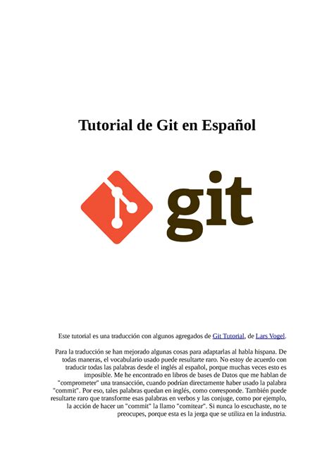 Git manual from book of git Tutorial de Git en Español Este tutorial es una traducción con