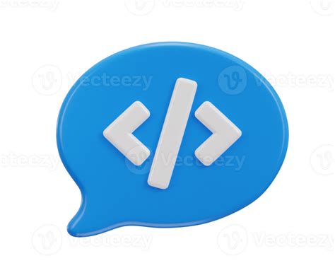 Software Code 3d Icon Isolated On Coding Message Bubble Sign Programming Icon 41463802 Png