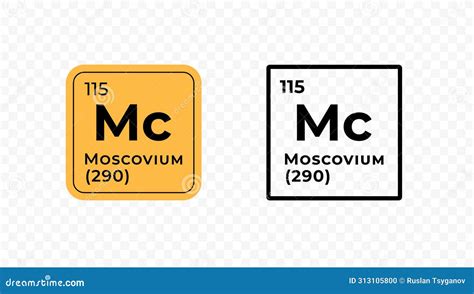 Moscovium Chemical Element Of The Periodic Table Vector