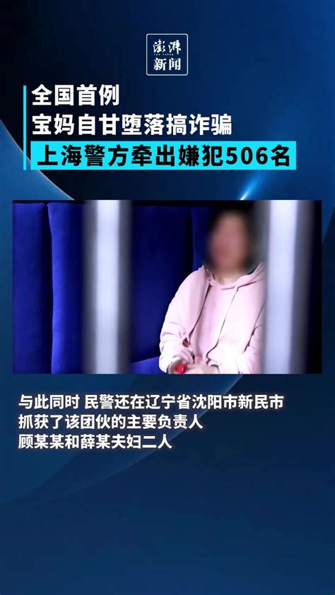 全国首例！宝妈自甘堕落搞诈骗，上海警方牵出嫌犯506名凤凰网视频凤凰网