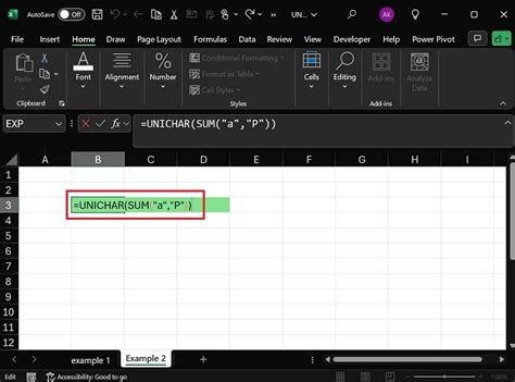 Excel Unichar Function