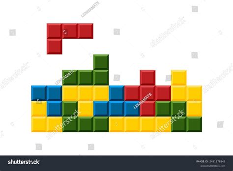 Tetris Game Blocks Colorful Geometric Shapes Stock Vector Royalty Free 2491876243 Shutterstock
