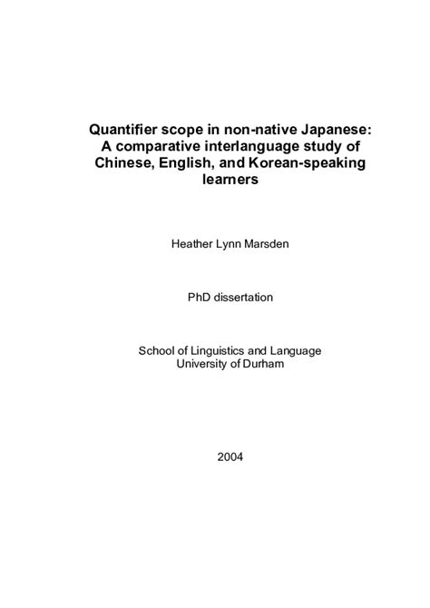 Pdf Quantifier Scope In Non Native Japanese A Comparative