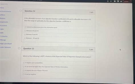 Solved If The Allowable Increase Of An Objective Function