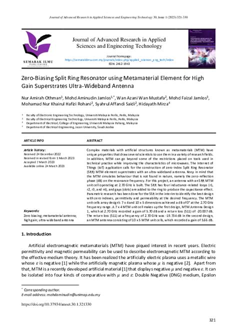 Pdf Zero Biasing Split Ring Resonator Using Metamaterial Element For High Gain Superstrates
