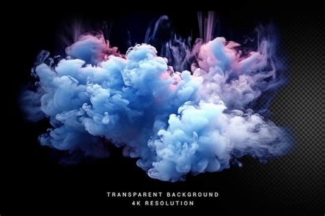 시원한 푸른 구름과 연기 투명 배경 프리미엄 Psd 파일