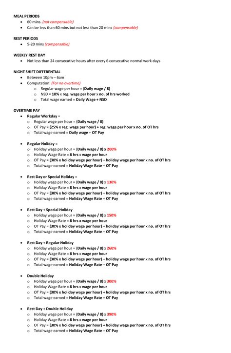 Labor Computation Meal Periods 60 Mins Not Compensable Can Be Less