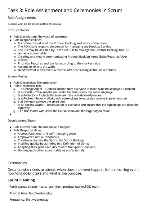 Role Assignment And Ceremonies In Scrum Product Owner Scrum Master Development Team Ceremonies