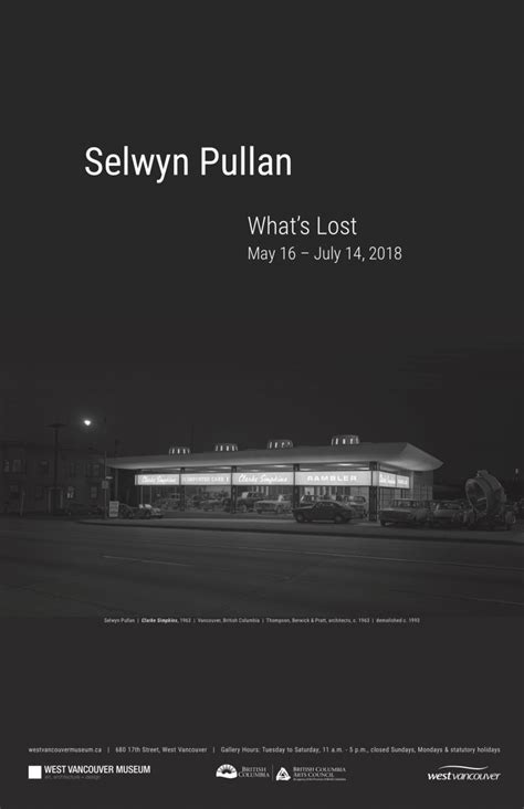 Selwyn Pullan Whats Lost West Coast Modern League