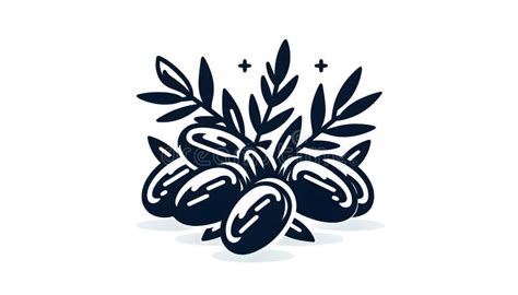 Vector Style Icon Of Dates With Small Leaves Grouped Together For A