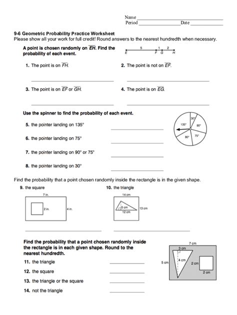 Geometric Probability Worksheet Fill Online Printable Fillable Worksheets Library