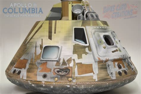 1 12 Apollo 11 Columbia Cm Ken West Redesign Paper Model Ecardmodels